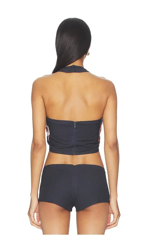 UNDERSTATED LEATHER X Beaded Horse Top