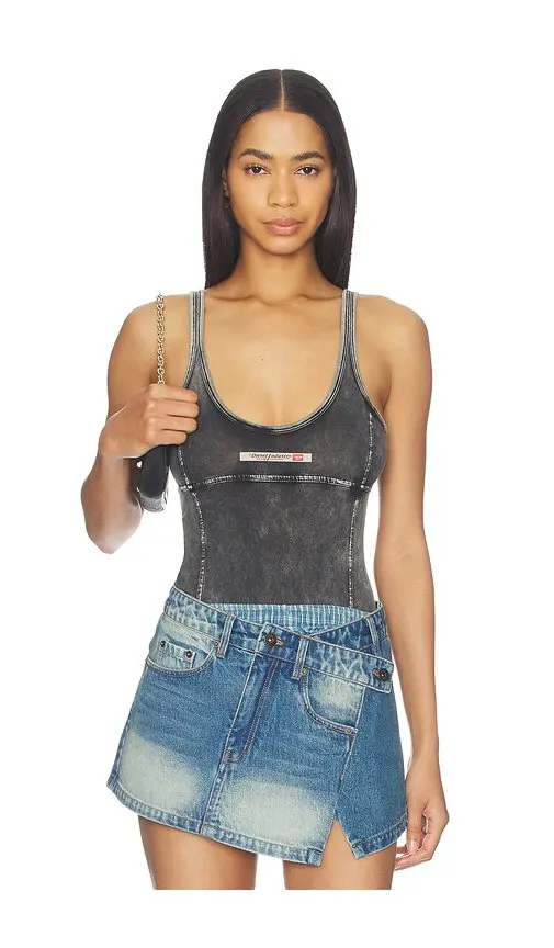 DIESEL® Phoebe Denim Bodysuit - Black