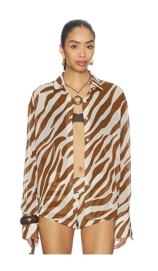 Superdown Emah Button Down Top