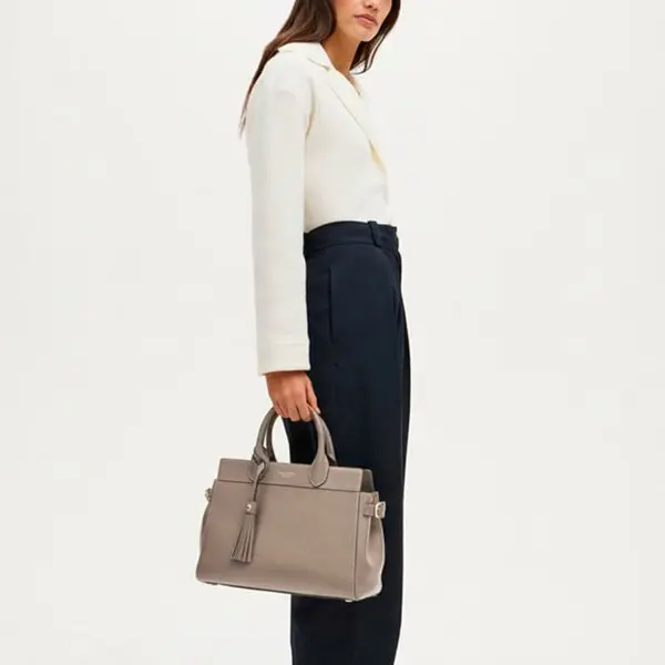 ASPINAL OF LONDON Savannah Bag In Moleskin Milled Pebble - Neutral