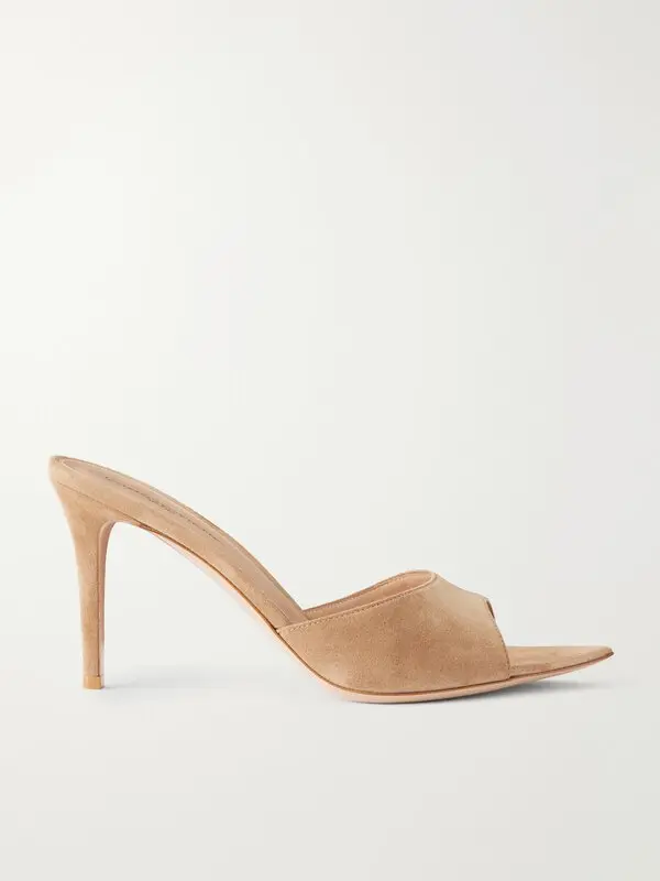 GIANVITO ROSSI Elle 85 Suede Pumps - Brown