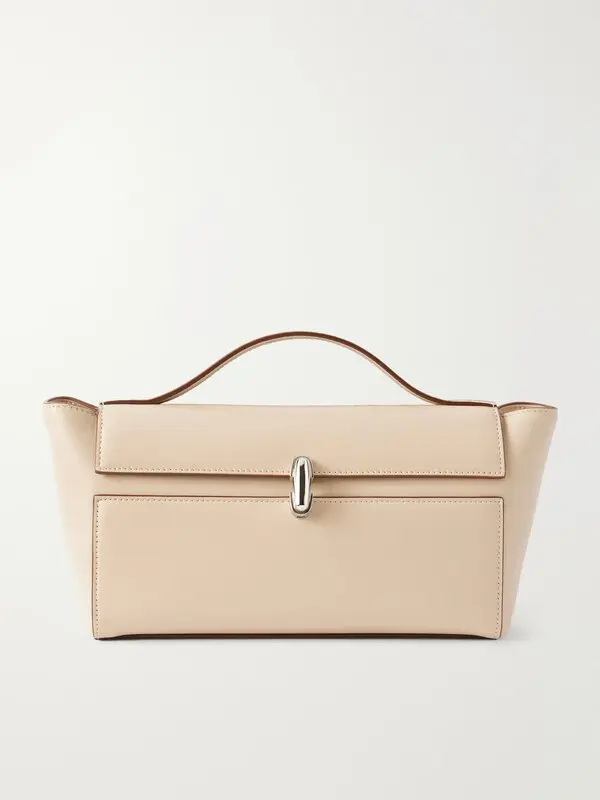 Savette Symmetry Trapeze Leather Tote - Neutrals