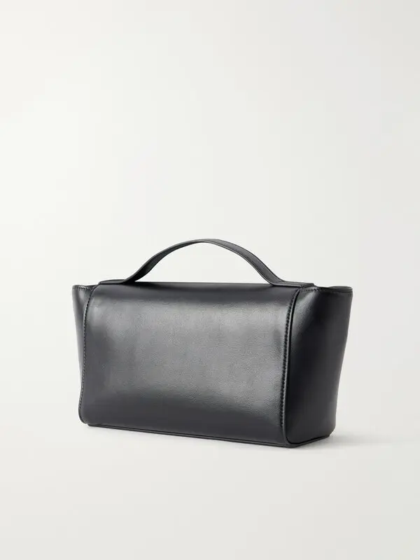 Savette Symmetry Trapeze Leather Tote - Black