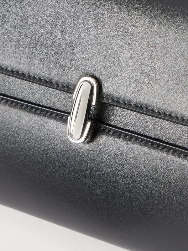 Savette Symmetry Trapeze Leather Tote - Black