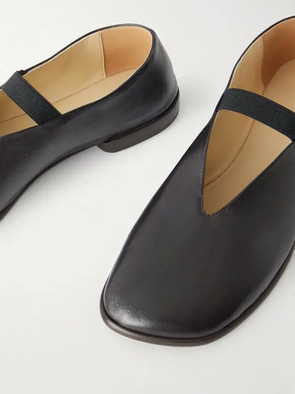 LEMAIRE Glove Leather Ballet Flats - Black
