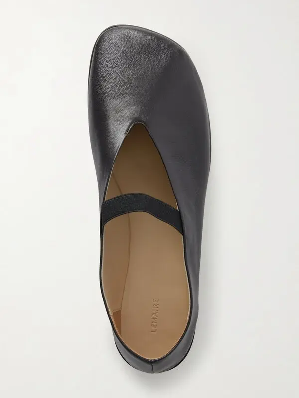 LEMAIRE Glove Leather Ballet Flats - Black