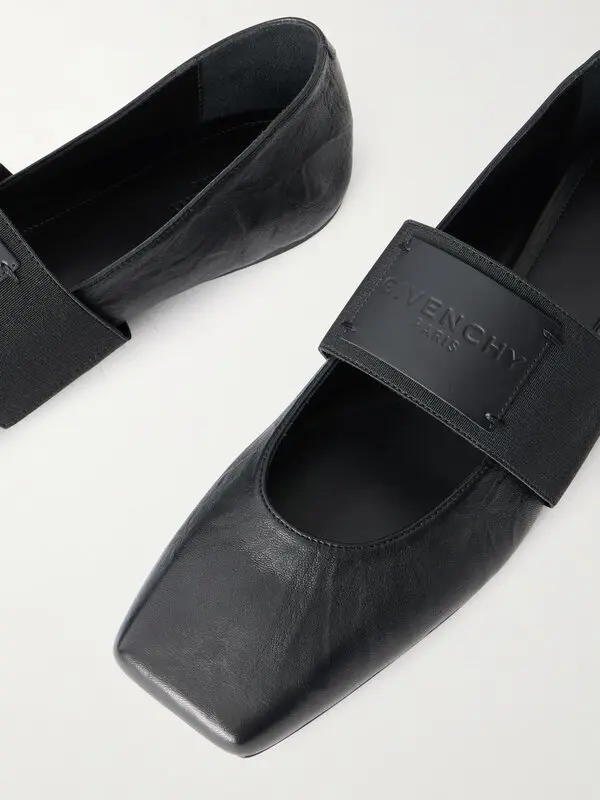 Givenchy Logo-appliquéd Leather Ballerina Flats