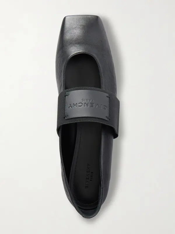 Givenchy Logo-appliquéd Leather Ballerina Flats