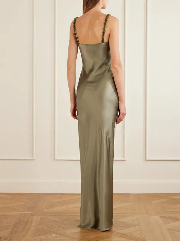 Balmain Embellished Linen Maxi Dress