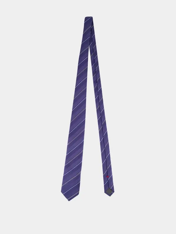 Brunello Cucinelli Striped Silk Neck Tie - Blue