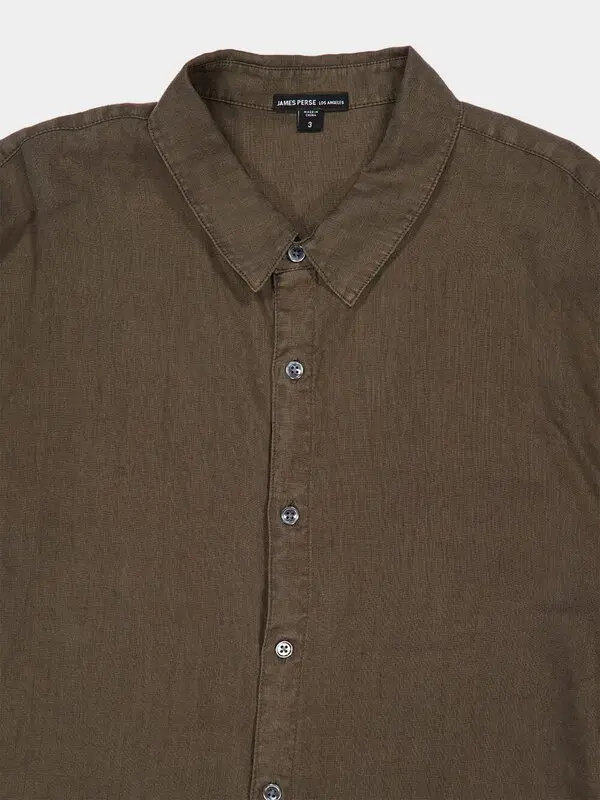 JAMES PERSE Army Classic Linen Shirt - Green