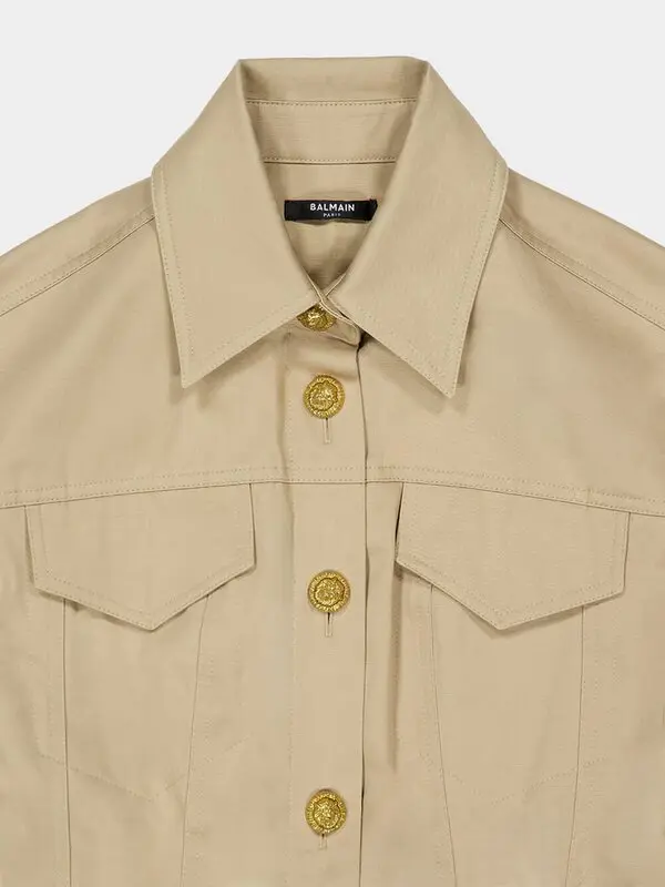 Balmain Buttoned Mini Dress - Beige