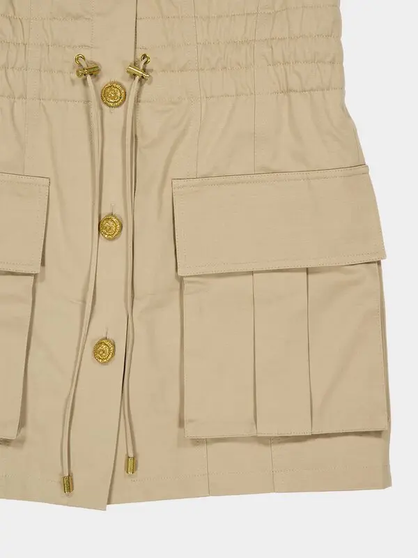 Balmain Buttoned Mini Dress - Beige