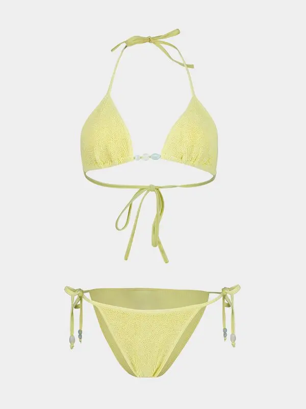 Hunza G Gina Beaded Bikini - Yellow