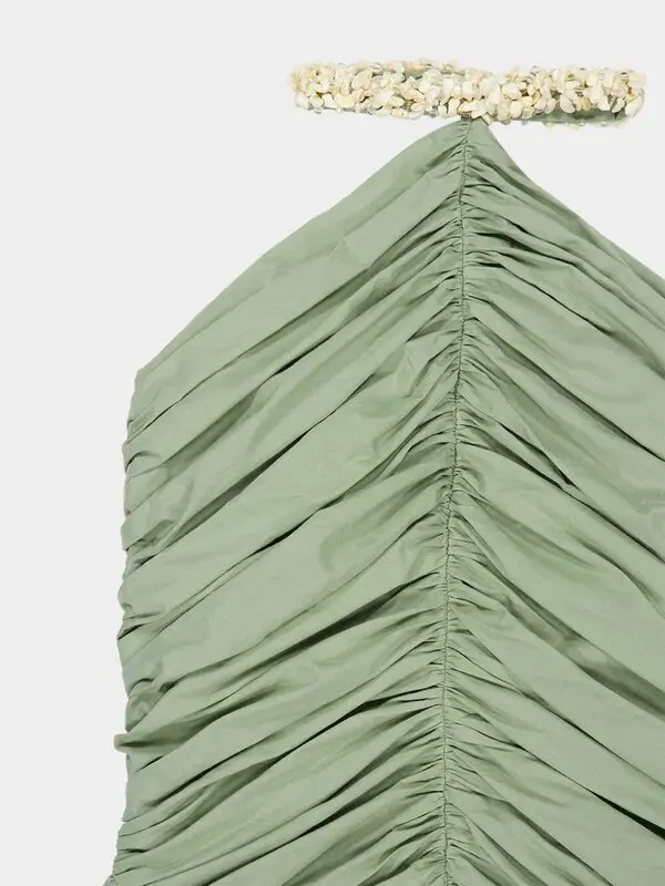 Balmain Crepe Mini Dress - Green