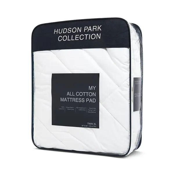 HUDSON PARK COLLECTION My All Cotton Mattress Pad, Twin Xl Exclusive - White