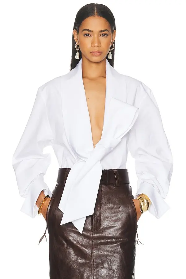 Saint Laurent Asymmetrical Tie Blouse