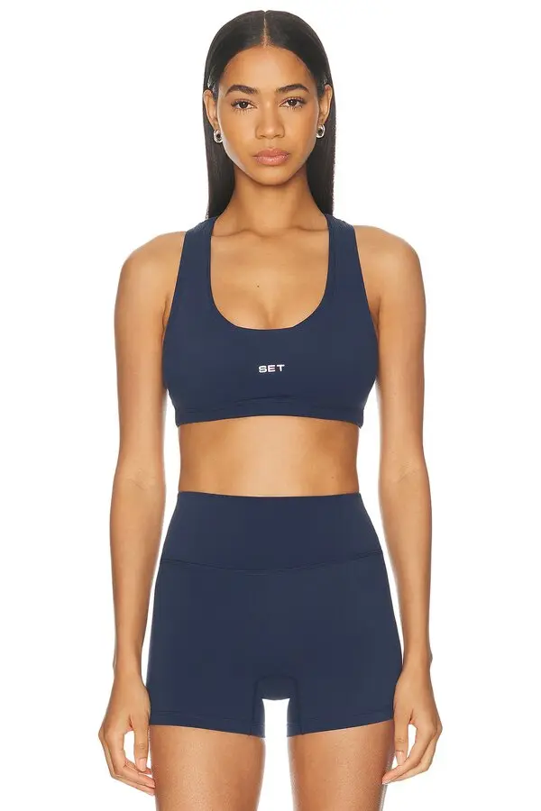 SET ACTIVE Sportbody Sporty Gym Bra In Navy