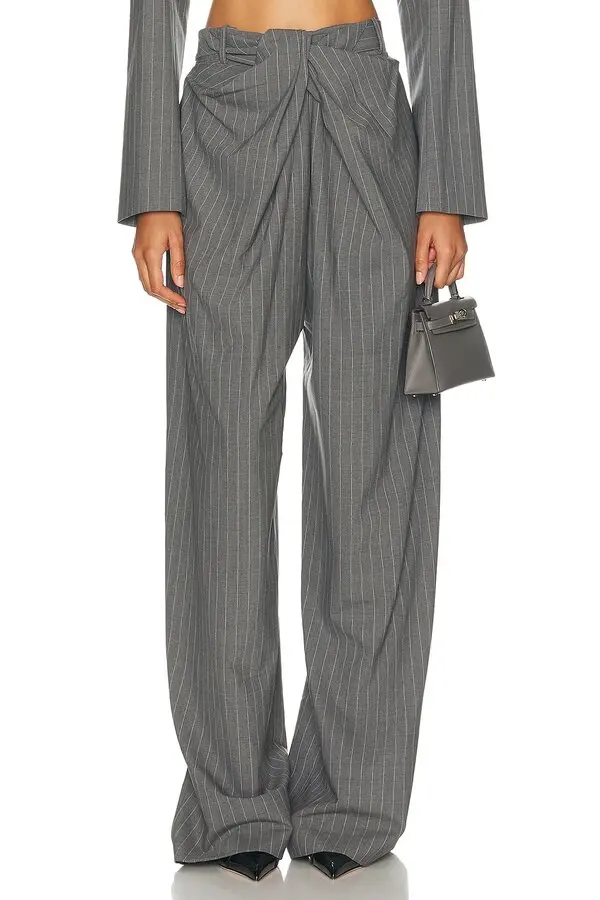Monse Twist Pinstripe Trouser - Grey