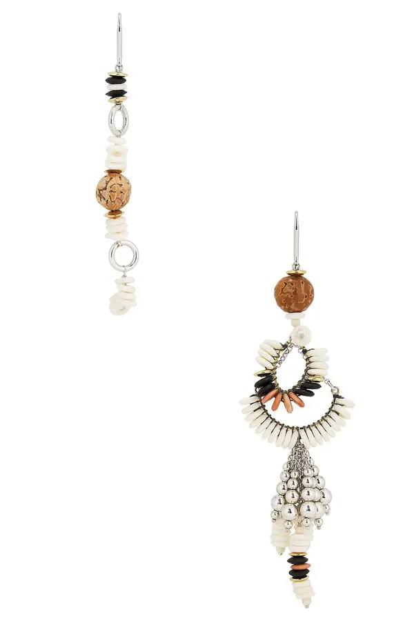 Isabel Marant Étoile Lyna Asymmetric Earrings - Ecru & Silver