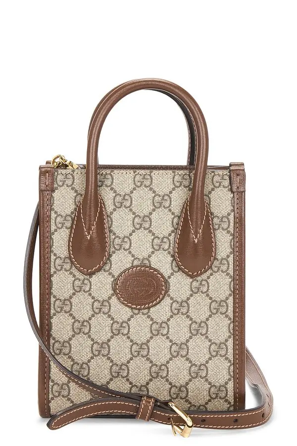 Gucci Retro Interlocking G Mini Tote Bag - Beige