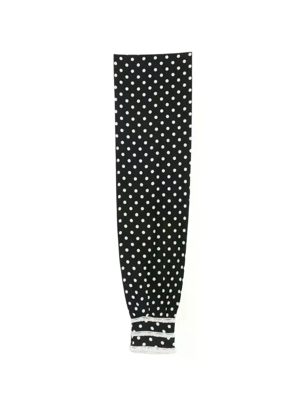 N°21 Polka-dot Lace-trimmed Scarf - Black