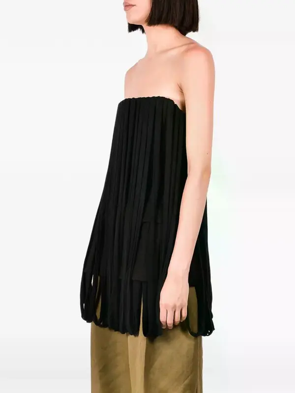 IOANA CIOLACU Strapless Fringed Corset Top
