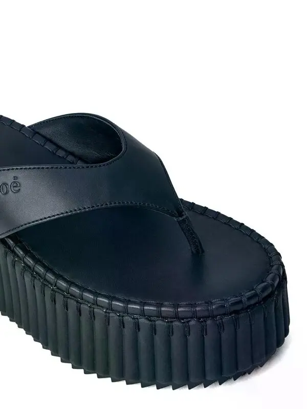 Chloé Platform Ridged-sole Sandals - Black