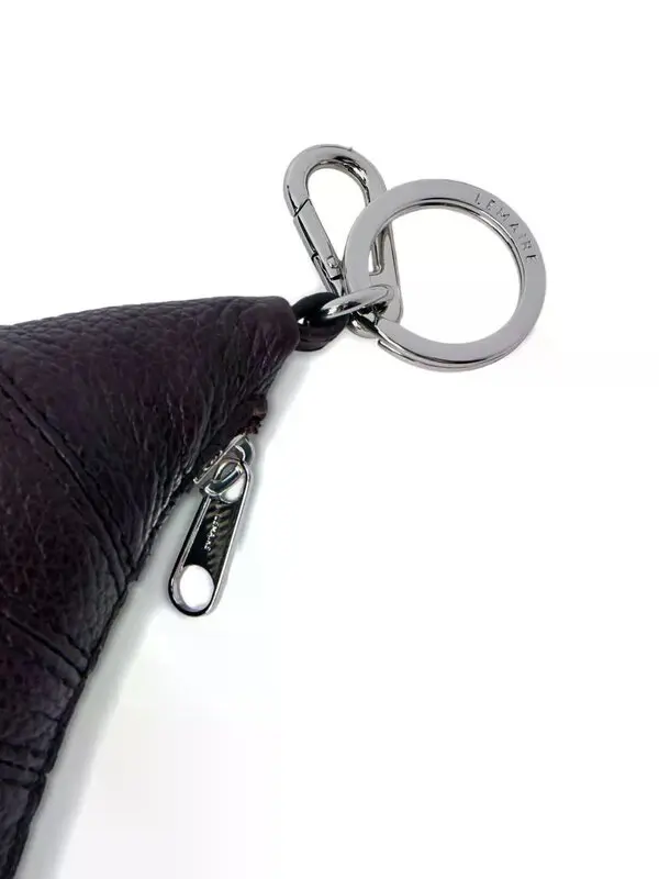 LEMAIRE Croissant Pebbled Leather Key Holder - Brown