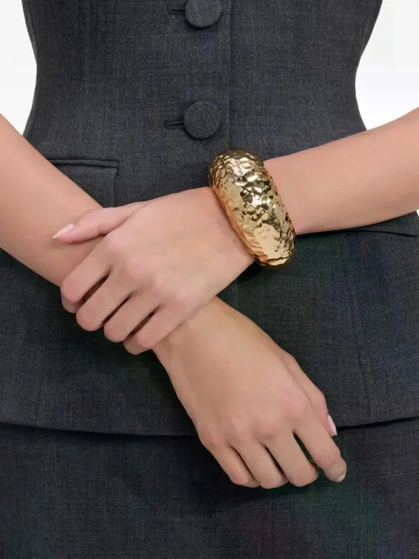 SELF-PORTRAIT Hammered Cuff Bracelet - Gold