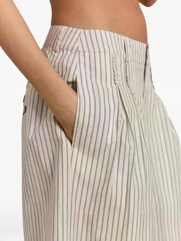 DAMSON MADDER Striped Pleated Shorts