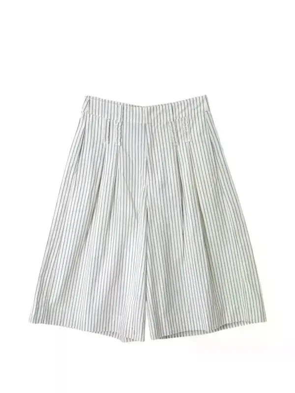 DAMSON MADDER Striped Pleated Shorts