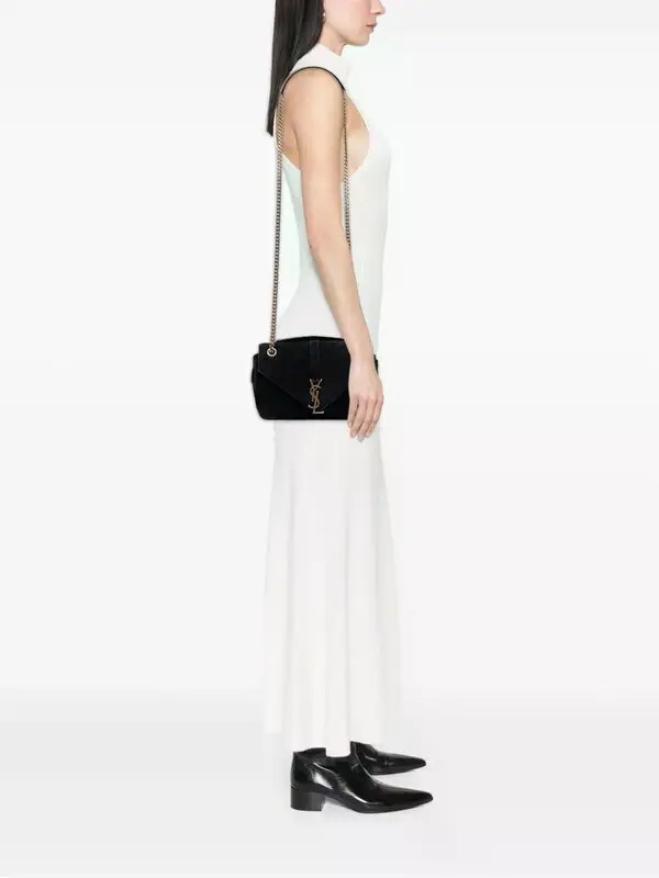 Saint Laurent 2016 Medium Suede Triquilt Monogram College Bag