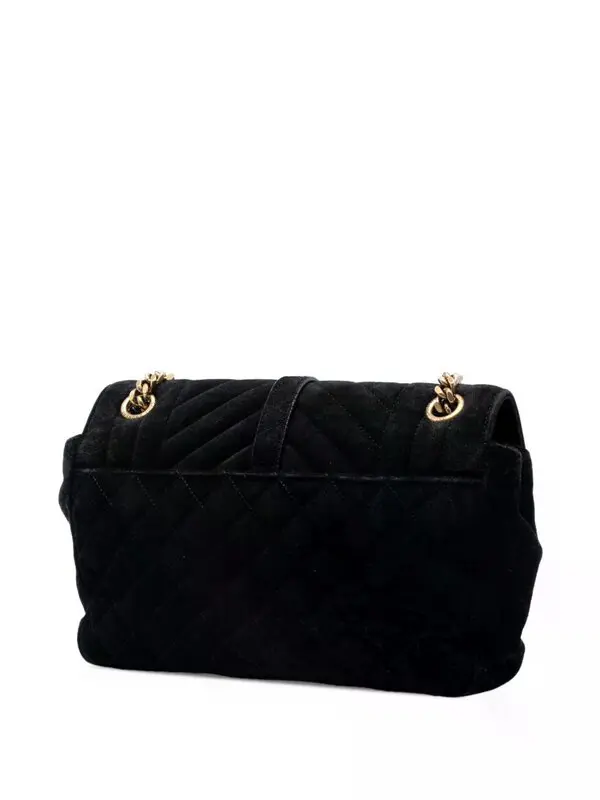 Saint Laurent 2016 Medium Suede Triquilt Monogram College Bag