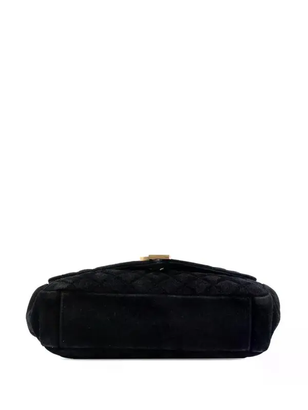 Saint Laurent 2016 Medium Suede Triquilt Monogram College Bag