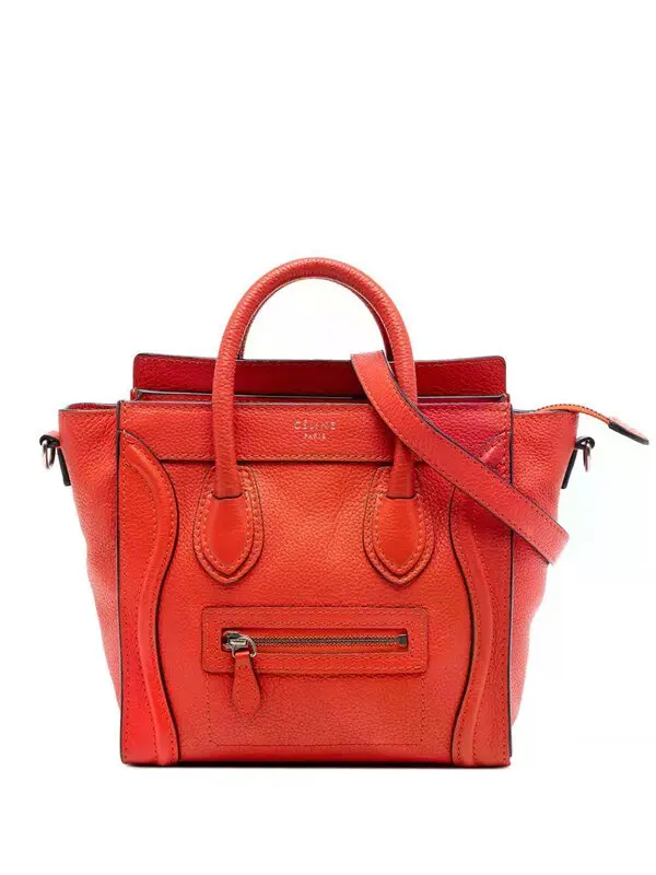 Celine 2012 Nano Leather Luggage Satchel - Orange