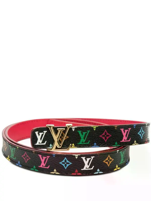 LOUIS VUITTON 2008 Monogram Multicolore Initiales Belt - Black