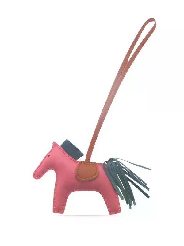Hermès Milo Lambskin And Swift Grigri Rodeo Bag Charm Pm - Pink