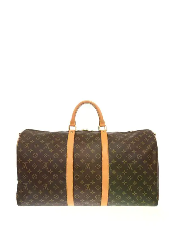 LOUIS VUITTON 2004 Monogram Keepall Bandouliere 55 Travel Bag - Brown