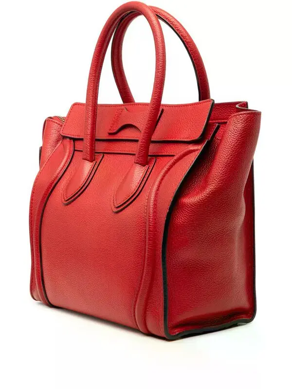 Celine 2012 Micro Calfskin Luggage Tote Bag - Red