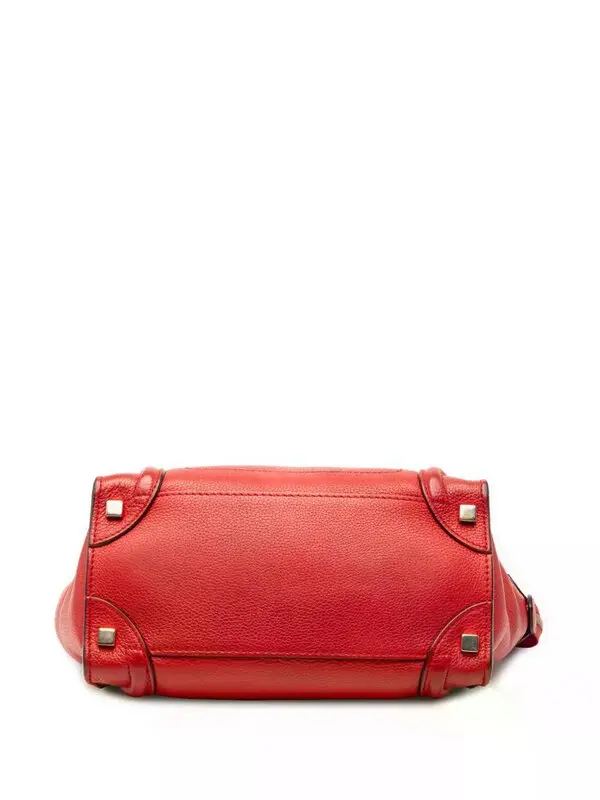 Celine 2012 Micro Calfskin Luggage Tote Bag - Red