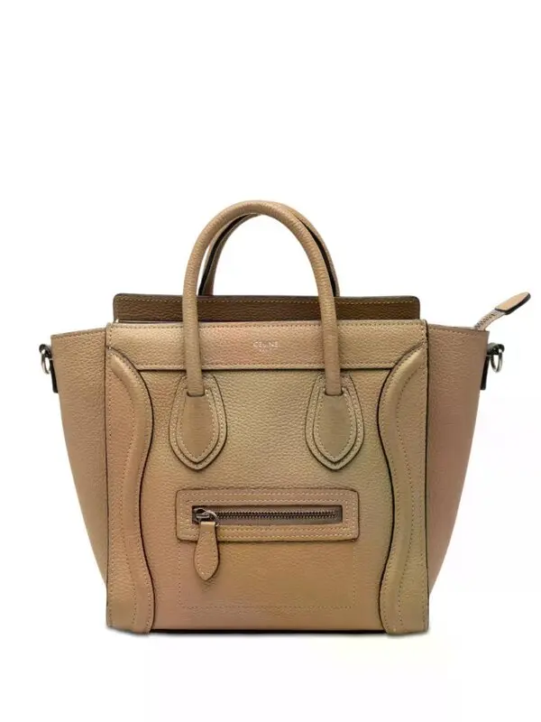 Celine 2019 Nano Leather Luggage Tote - Neutrals