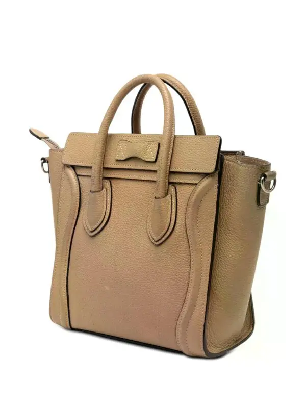 Celine 2019 Nano Leather Luggage Tote - Neutrals