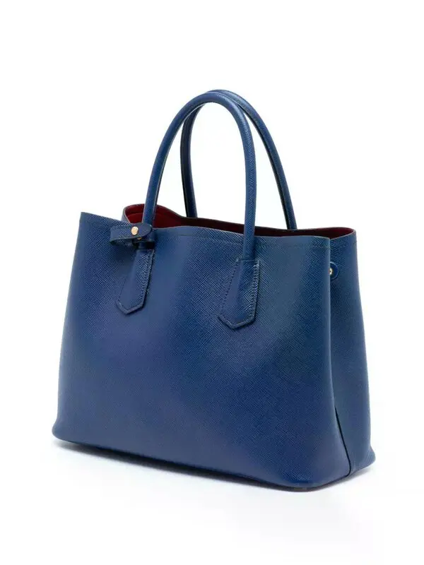 Prada 2013-2025 Medium Saffiano Cuir Double Satchel - Blue