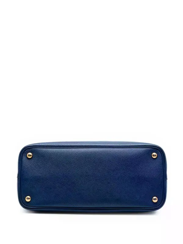Prada 2013-2025 Medium Saffiano Cuir Double Satchel - Blue