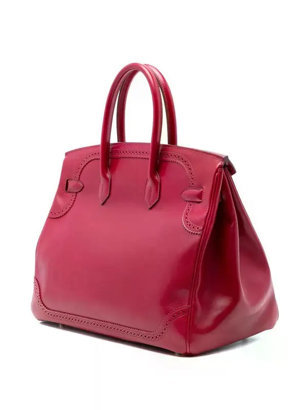 Hermès 2012 Tadelakt Ghillies Birkin Retourne 35 Handbag - Red