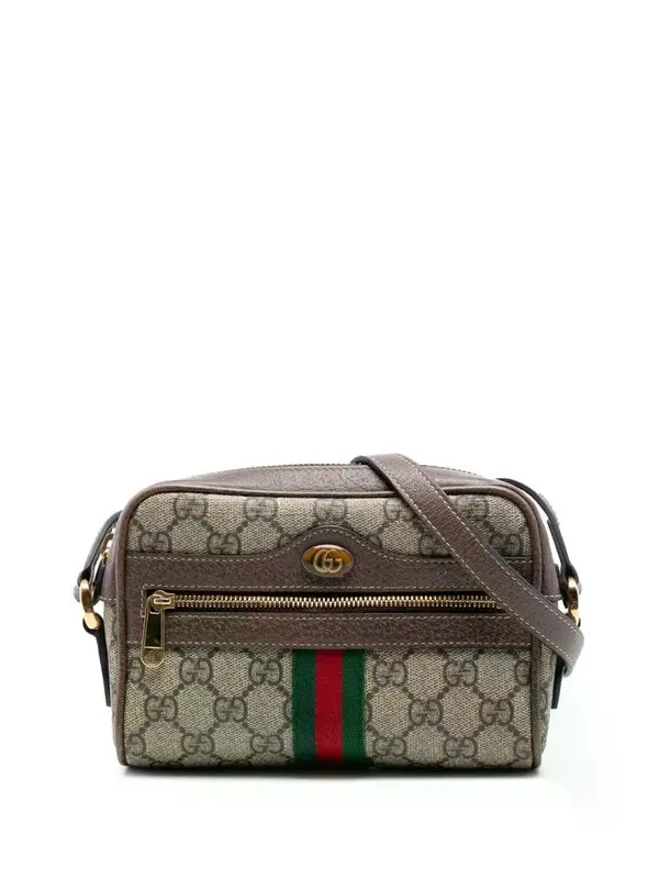 Gucci Mini Gg Supreme Web Ophidia Crossbody Bag - Neutrals