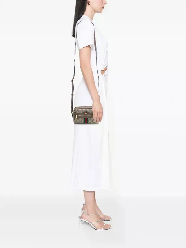 Gucci Mini Gg Supreme Web Ophidia Crossbody Bag - Neutrals