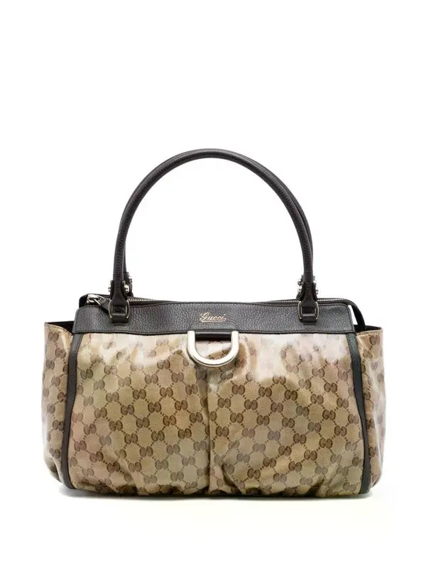 Gucci Gg Crystal Abbey D-ring Tote - Neutrals