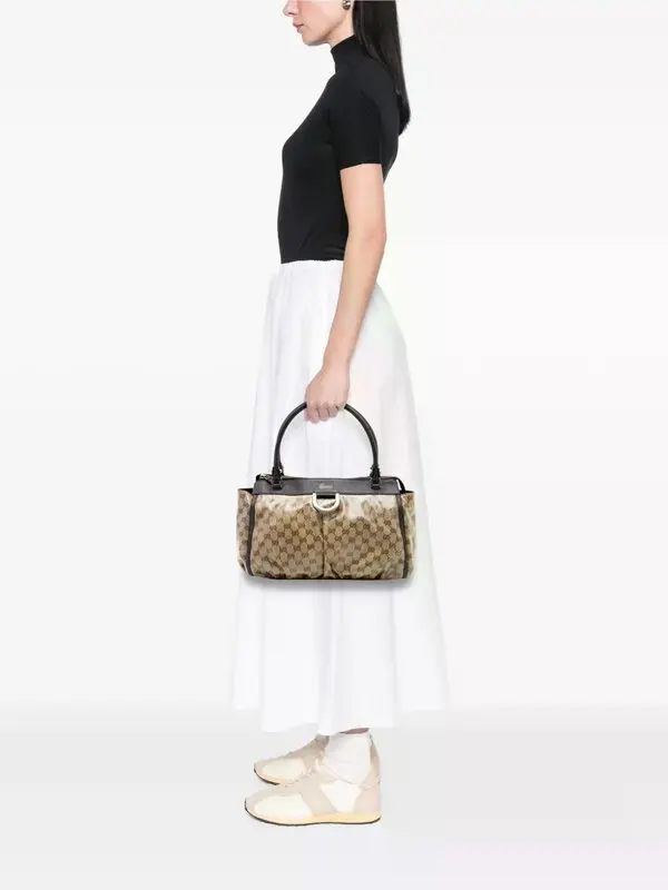 Gucci Gg Crystal Abbey D-ring Tote - Neutrals